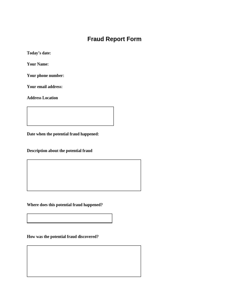 Fraud Report Form | PDF