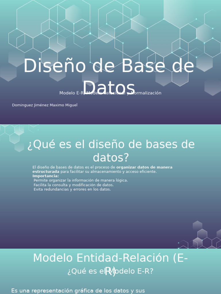 Modelo E-R - Modelo Relacional - Normalización de B.D. | PDF | Base de datos relacional | Bases ...