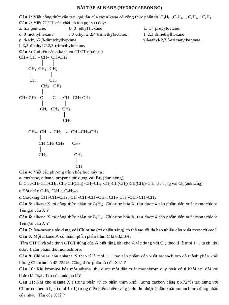BÀI TẬP ANKANE | PDF