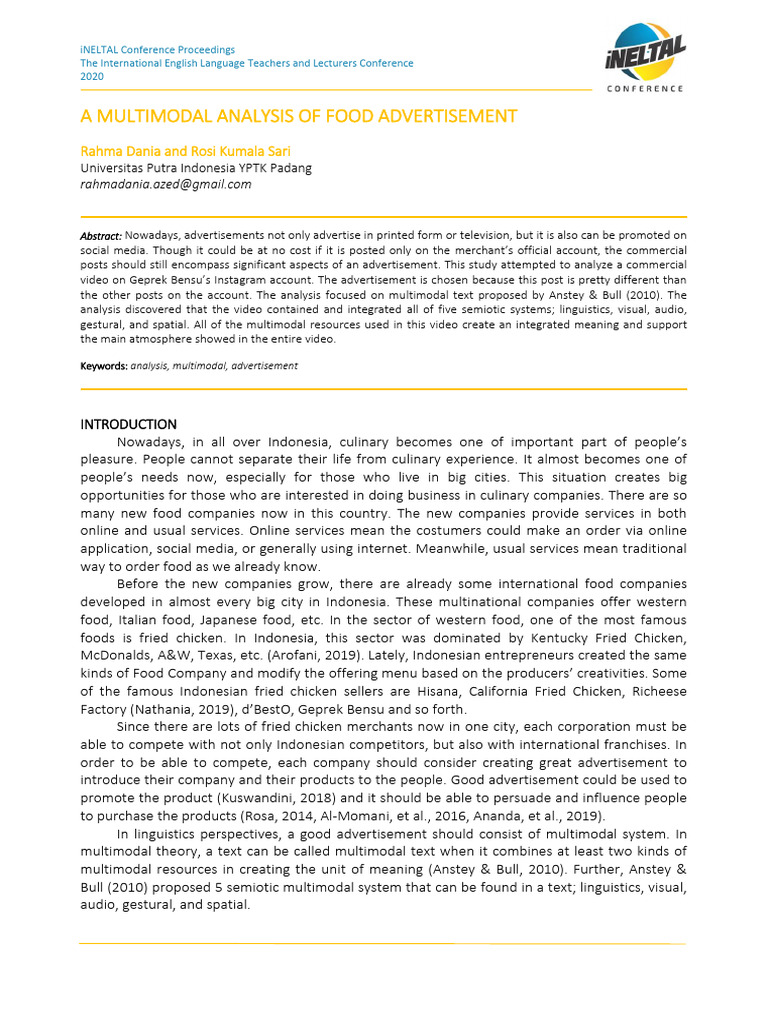 Rahma Dania and Rosi Kumala Sari A Multimodal Analysis of Food ...