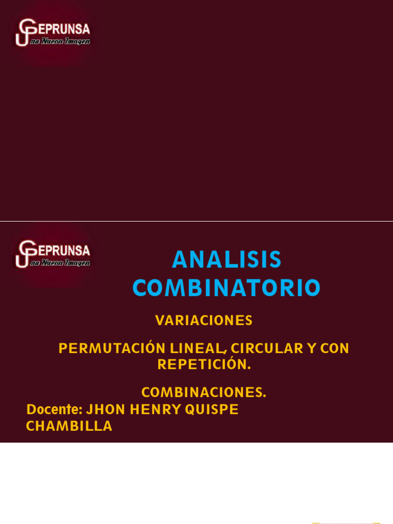 P9 - Analisis Combinatorio | PDF | Teoría de probabilidad | Permutación