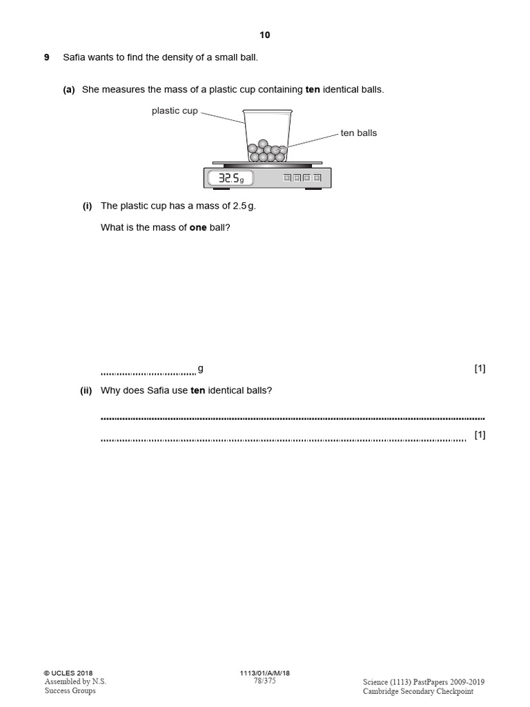 1113 - 0919 - QP - 0102 (Dragged) 2 | PDF | Volume | Density