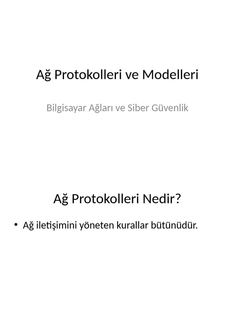 Ağ Protokolleri Ve Modelleri | PDF