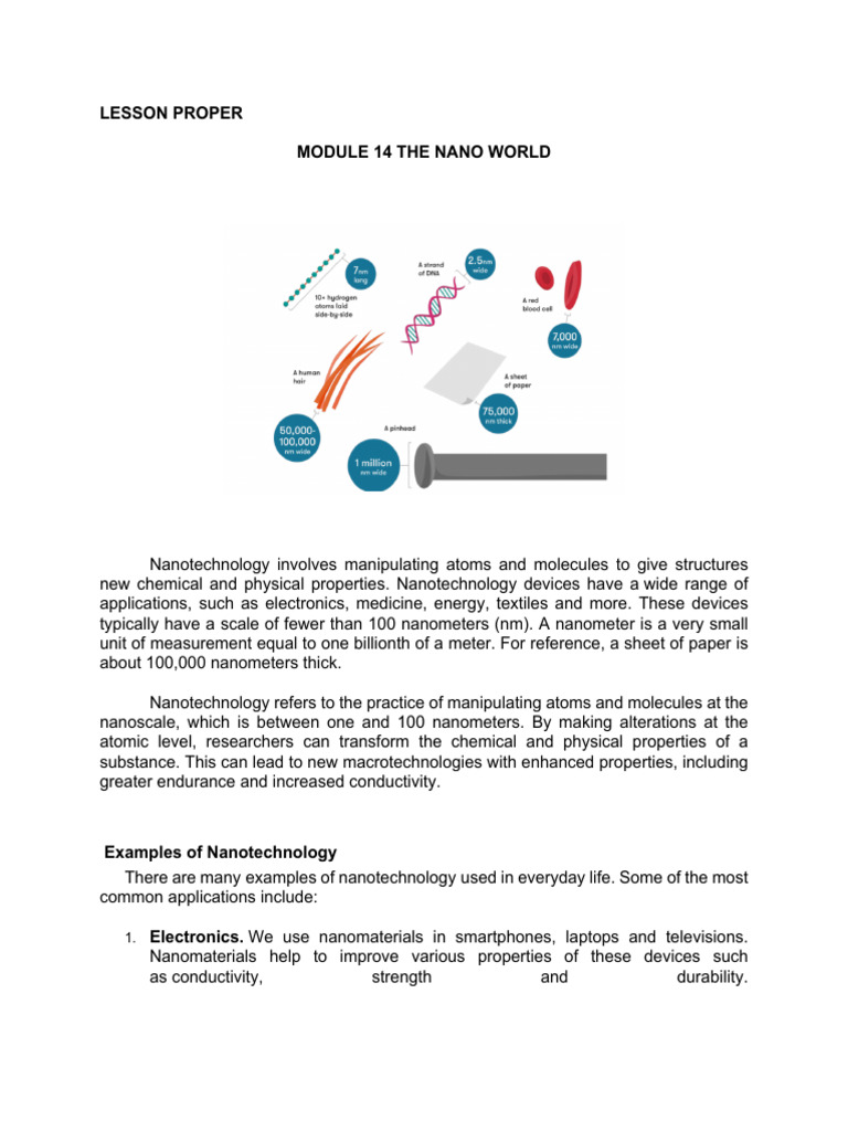 Module 14. Lesson Proper | PDF | Nanomaterials | Nanotechnology