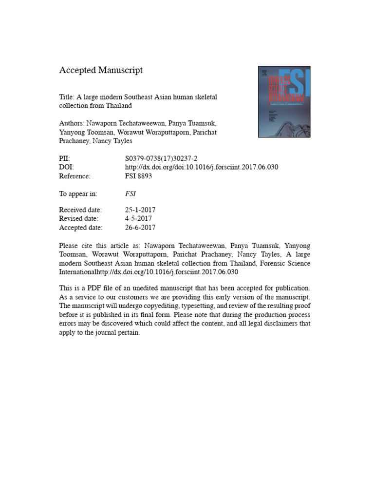 Southeast Asian Human Skeletal Collection | PDF | Skull | Khmer People