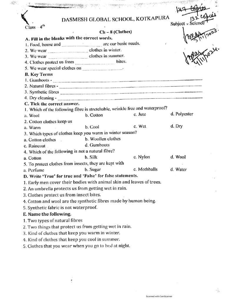 Science Chapter Back Exercise | PDF