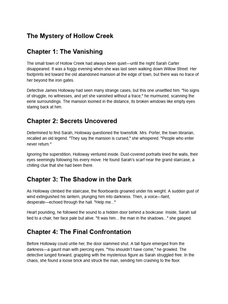 Mystery of Hollow Creek Unveiled | PDF