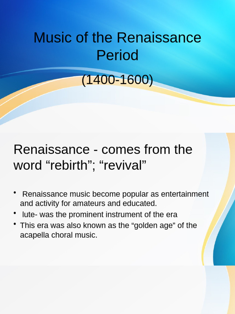 Music of The Renaissance Period | PDF