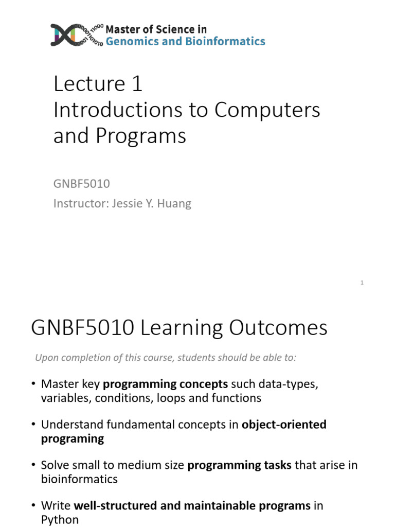 Lec1 Intro To Computers and Programing | PDF | Programming | Computer Program