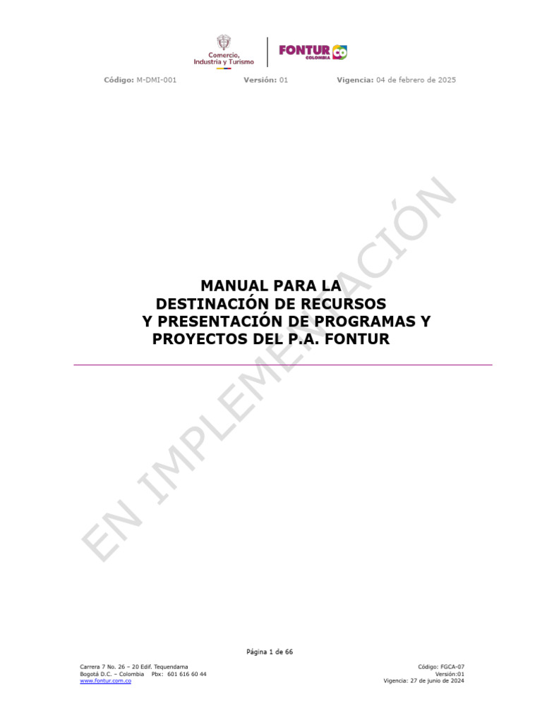 M DMI 001 Manual de Programas y Proyectos VF | PDF | Sustentabilidad | Turismo