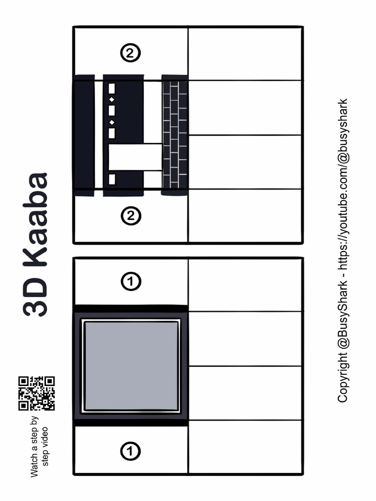 3D Kaaba Printable Paper Set | PDF