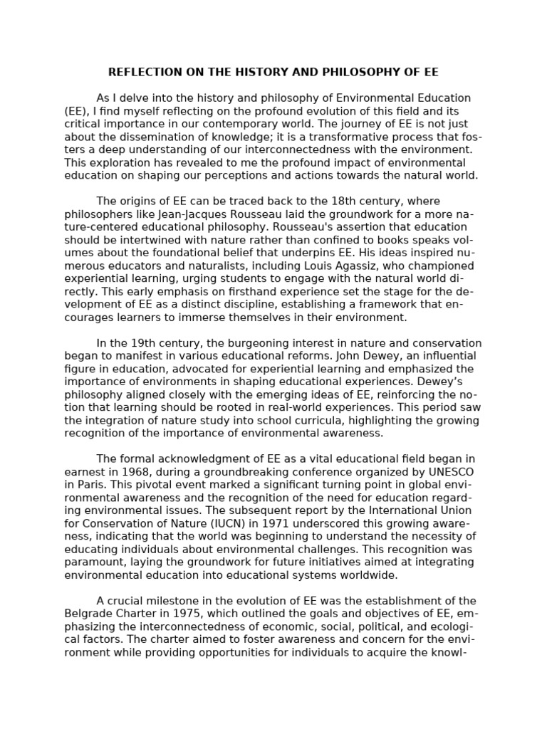 1500-WORD REFLECTION | PDF | Sustainability | Sustainable Development