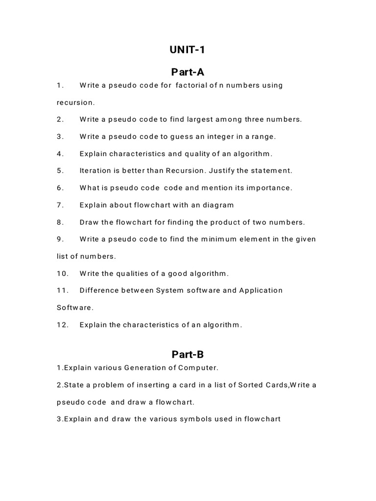 Sem 1 unit 1 imp | PDF