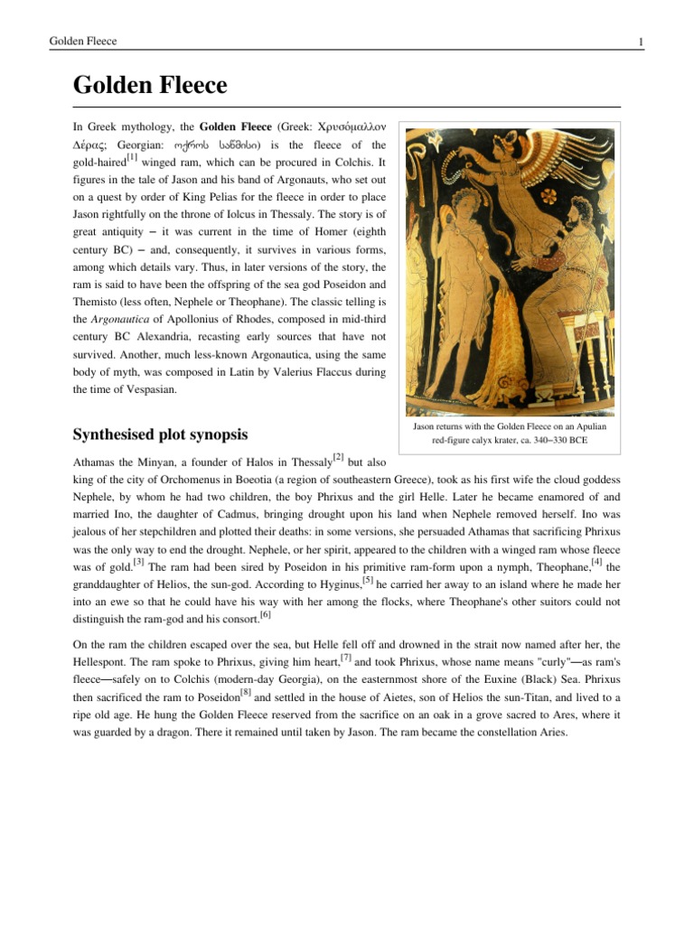 Golden Fleece GFD | PDF | Greek Mythology | Ancient Greek Religion