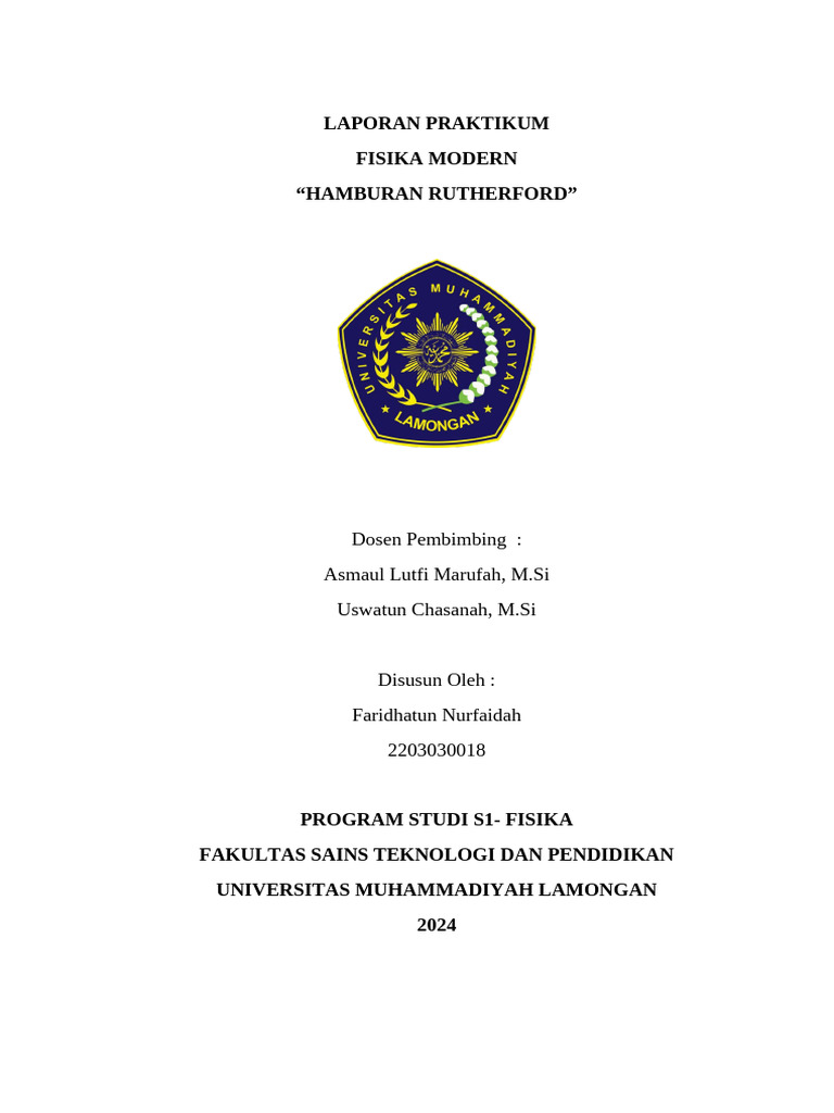 Praktikum Hamburan Rutherford Fisika | PDF