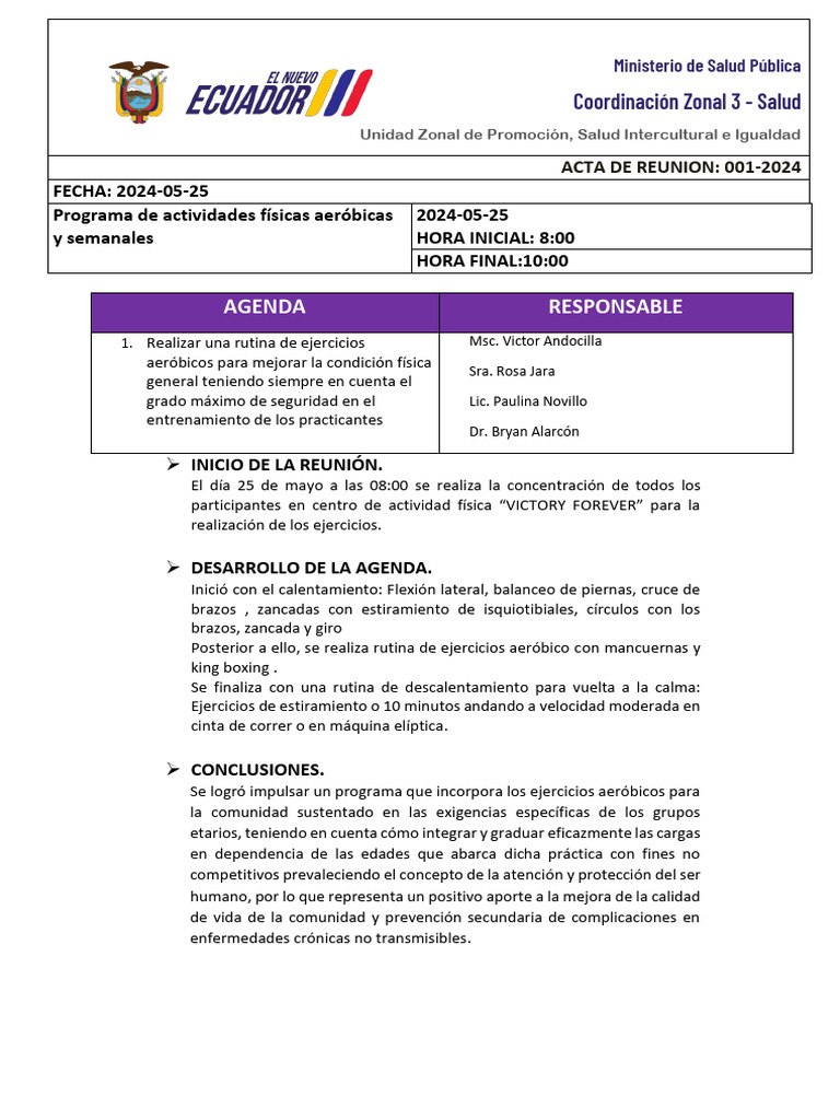 Acta Ccls Ejercicio Físico-Signed | PDF
