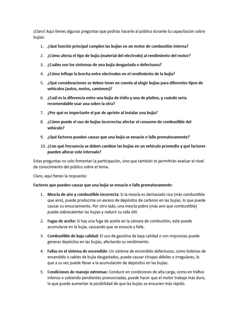 Bujias Rolop | PDF | Propano | Gasolina