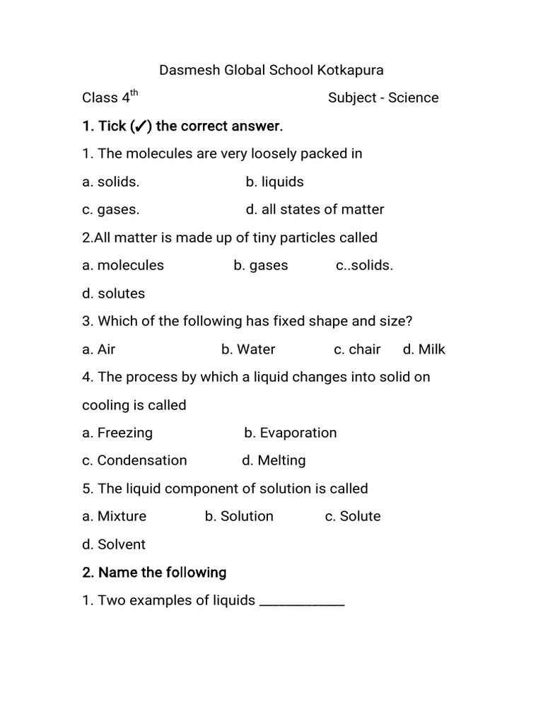 Science Ch-9 full | PDF | Liquids | Water