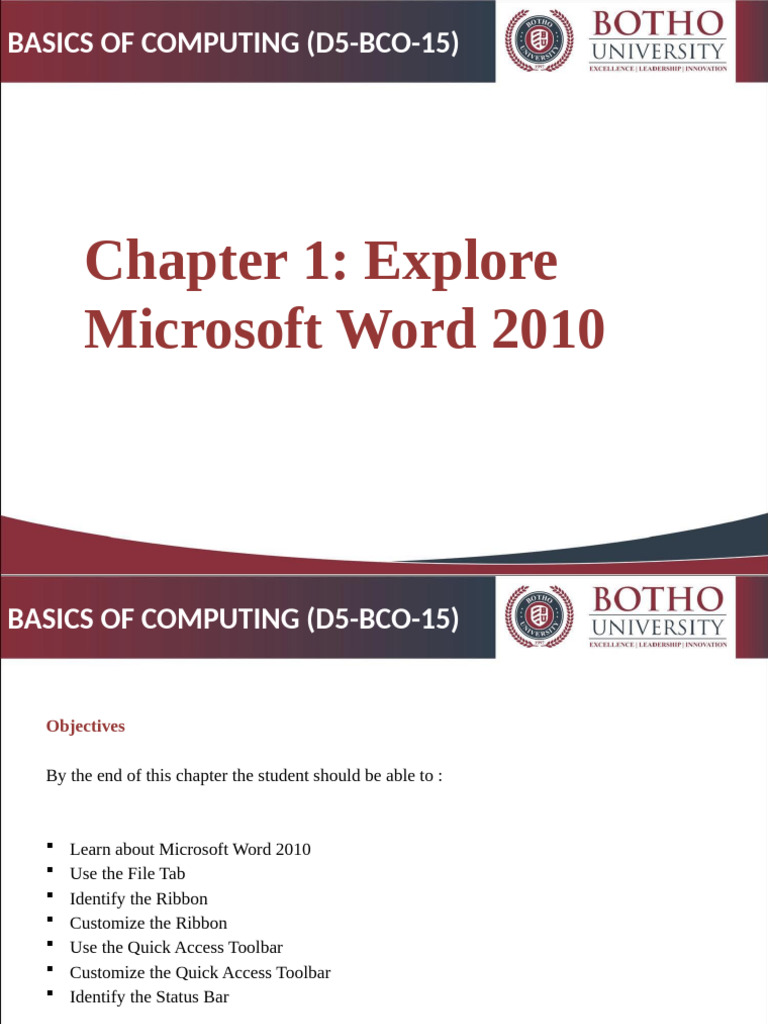 Microsoft Word 2010 Basics Guide | PDF | Microsoft Word | Software