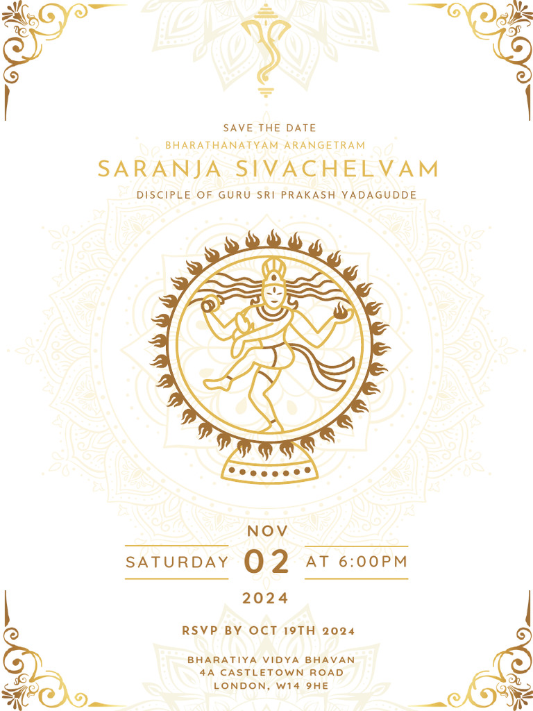 Saranja's Arangetram - Registration Details PDF | PDF