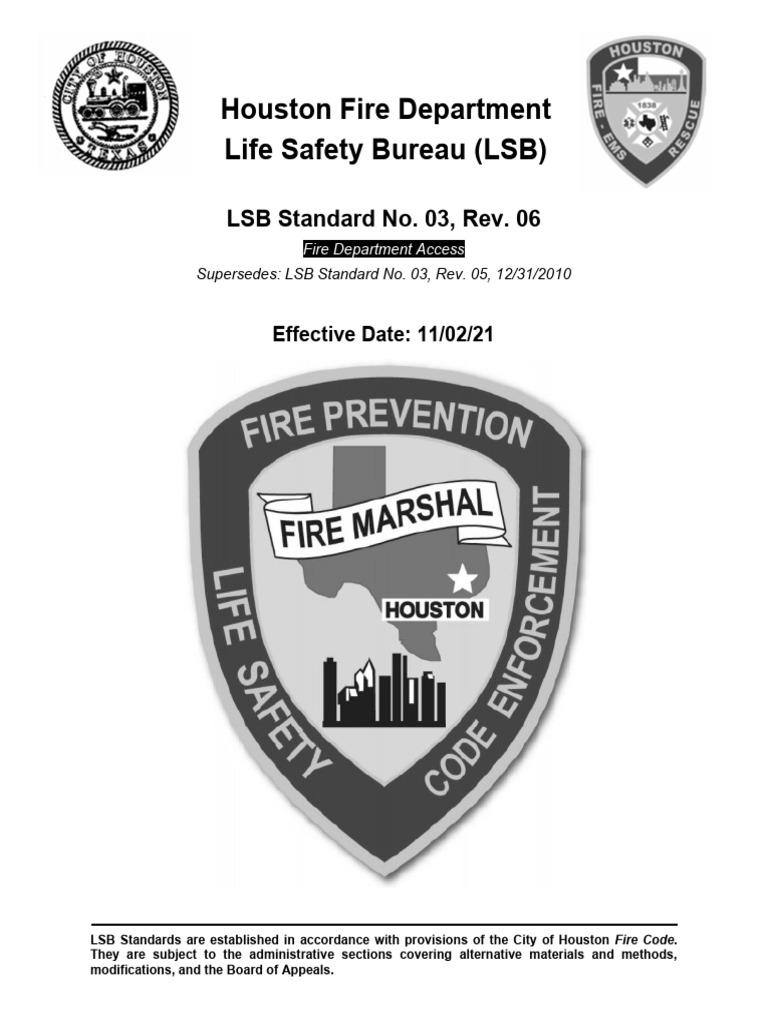 Houston Fire Lane Access Standards | PDF | Road | Fire Safety