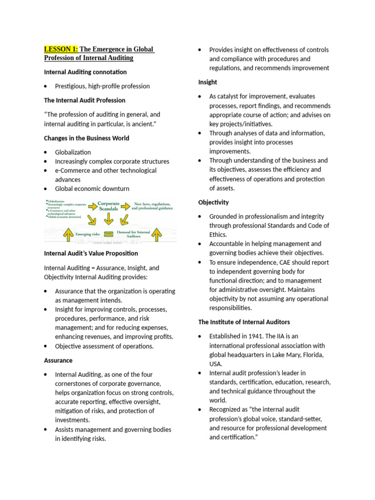 Lesson 1 - 9 in Internal Auditing | PDF | Internal Audit | Audit