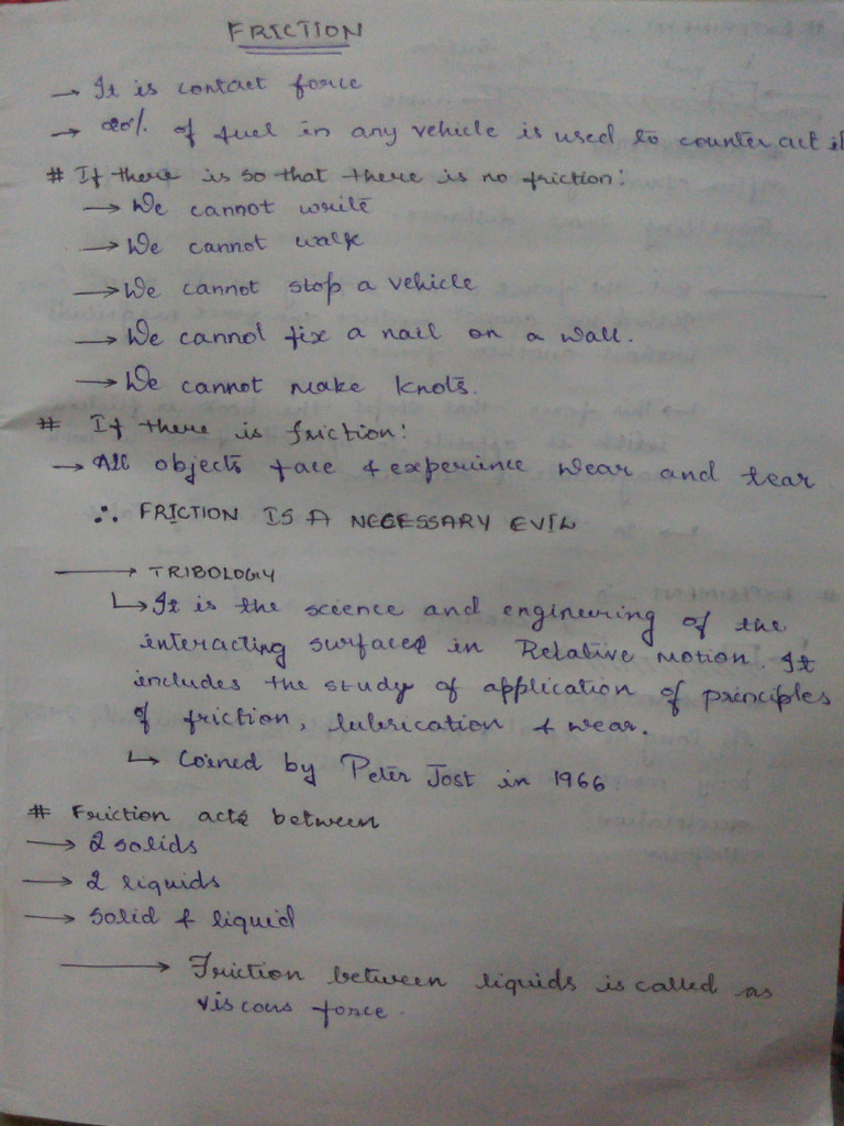 Friction Notes Until Block On Block Rdtyu | PDF