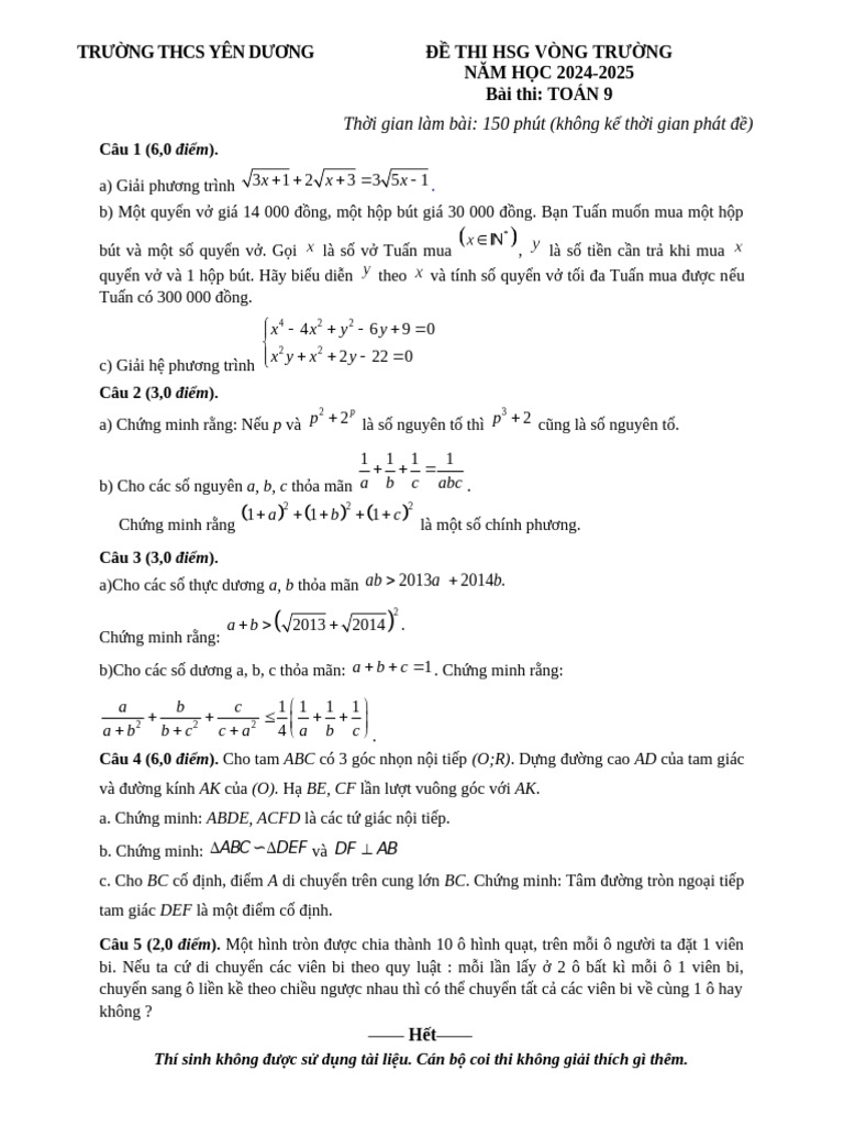 Đề HSG 9 đã sửa | PDF