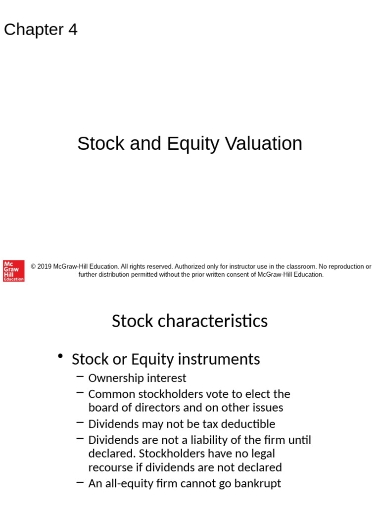 CH 5 - Stock and Equity Valuation | PDF | Equity (Finance) | Valuation (Finance)