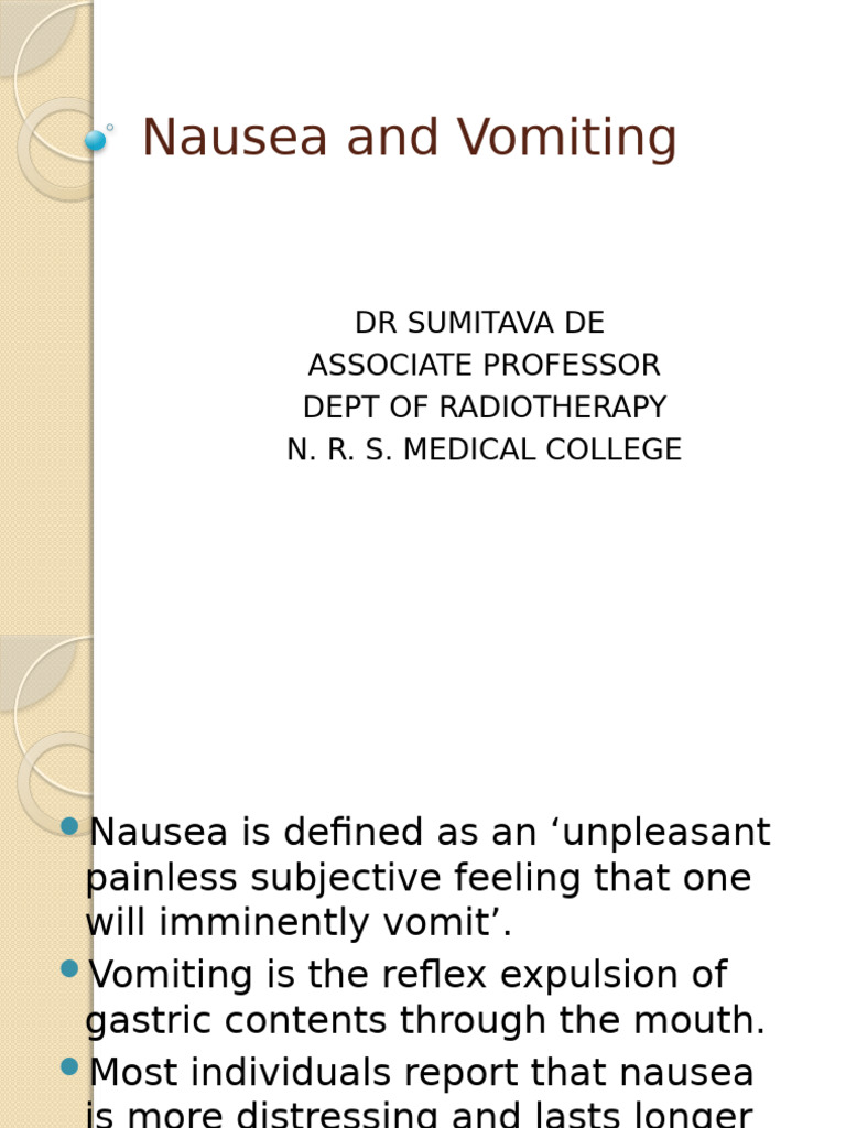 Nausea and Vomiting | PDF | Nausea | Vomiting