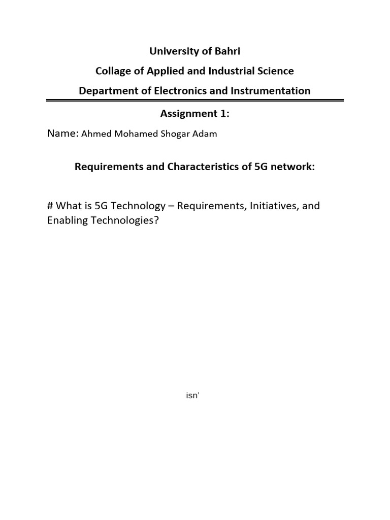 Assignment 1 5G | PDF | 4 G | 3 G