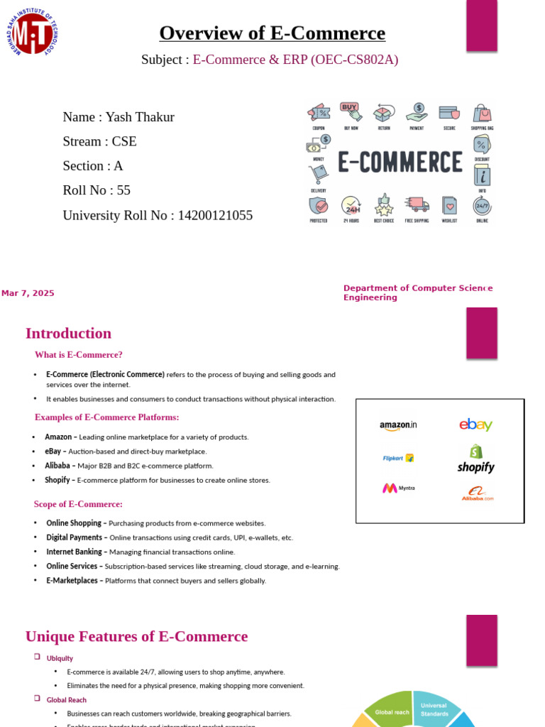 E-Commerce & ERP | PDF | E Commerce | Online Shopping