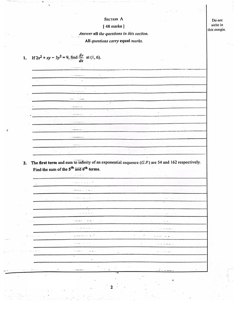 2024 Wassce Private Elective Maths 2 | PDF