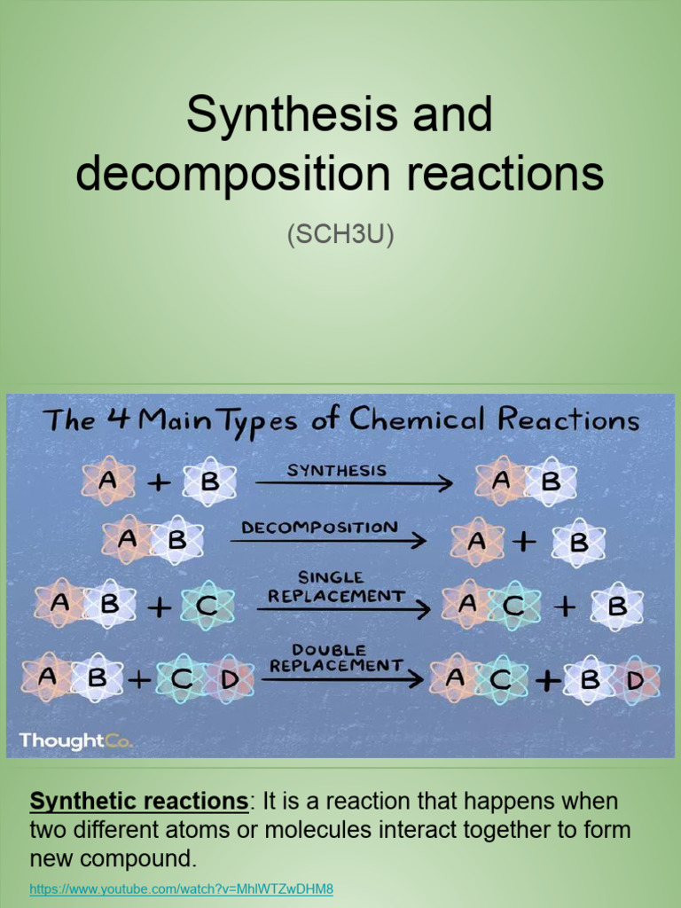 Synthesis and Decomposition Reactions | PDF | Chemical Reactions ...