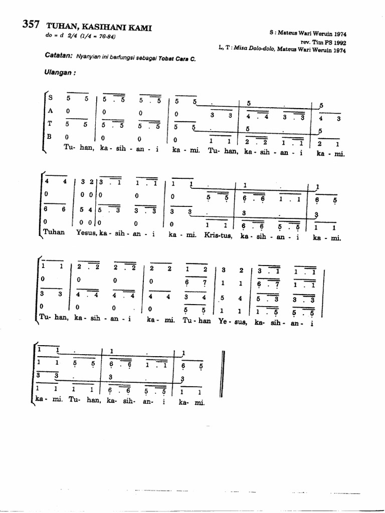 Tuhan Kasihanilah (Misa Dolo-Dolo) | PDF