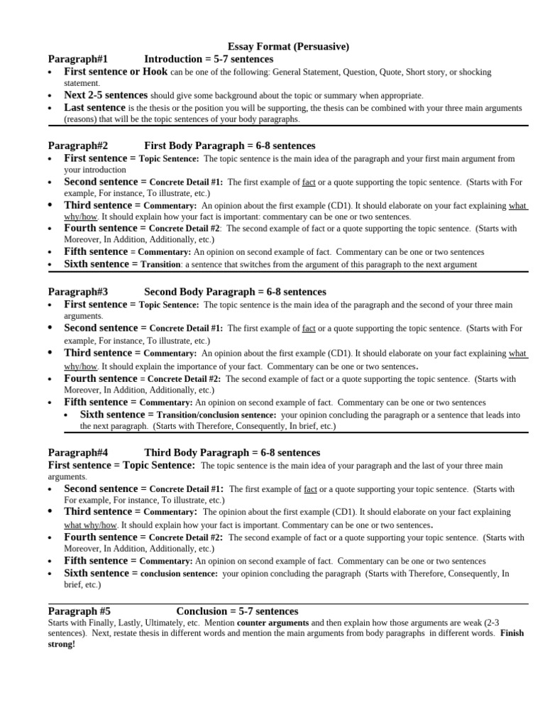 7th Grade Essay Format (Persuasive) | PDF | Argument | Evidence