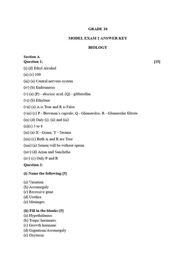 G10 ME2 Answer key | PDF | Leaf | Anatomy