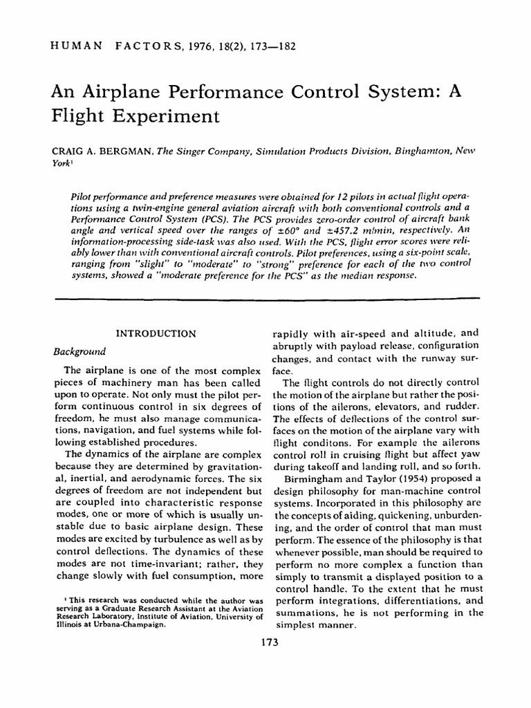 an airplane performance control system-a-flight-experiment (1) | PDF ...