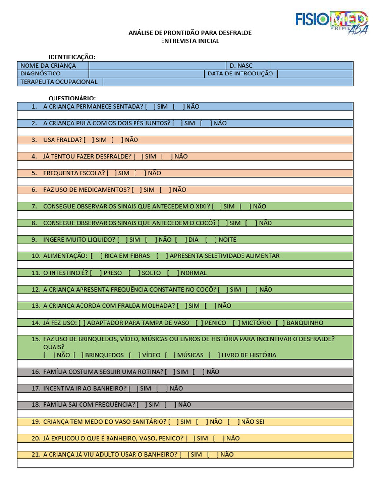 Análise de Prontidão para Desfralde | PDF