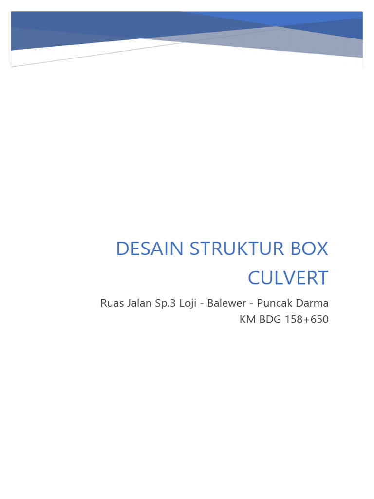 Desain Struktur Box Culvert | PDF