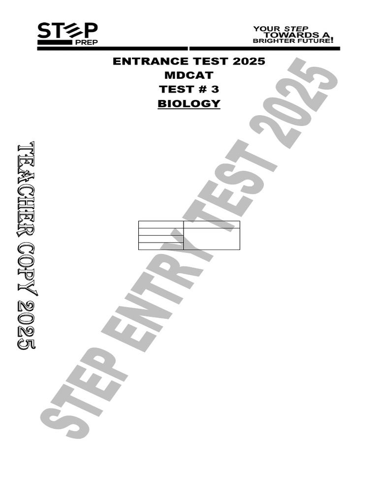 MDCAT 2025 Biology Test #3 Questions | PDF | Adrenal Gland ...