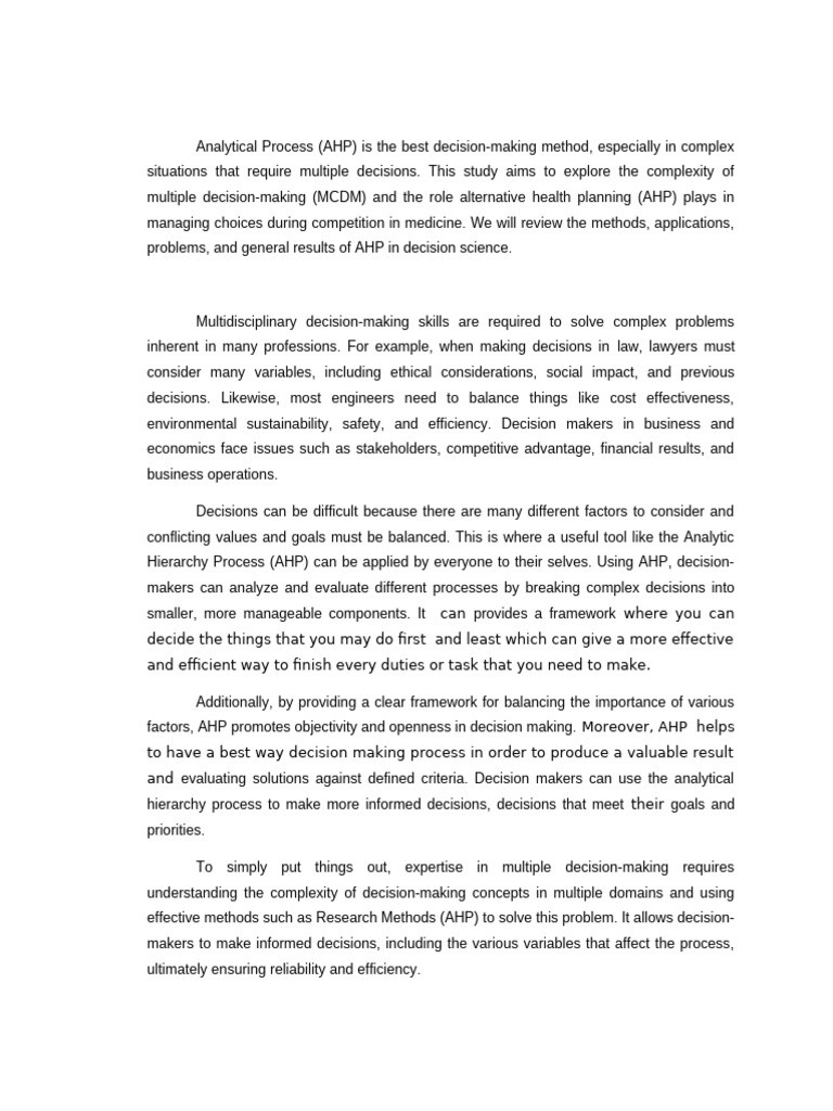 Case Study 2 True | PDF | Decision Making | Cognition