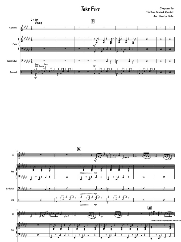 Take - Five - The - Dave - Brubeck - Quartet-Partitura - e - Partes ...