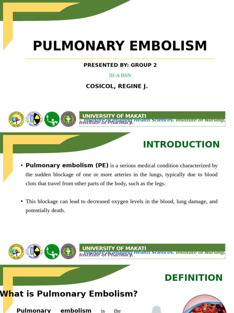 Understanding Pulmonary Embolism Risks | PDF | Thrombosis | Breathing