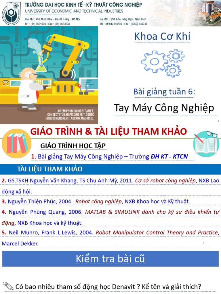 Tuan 6 - chuong 3 - bai toan dong hoc thuan tay may | PDF