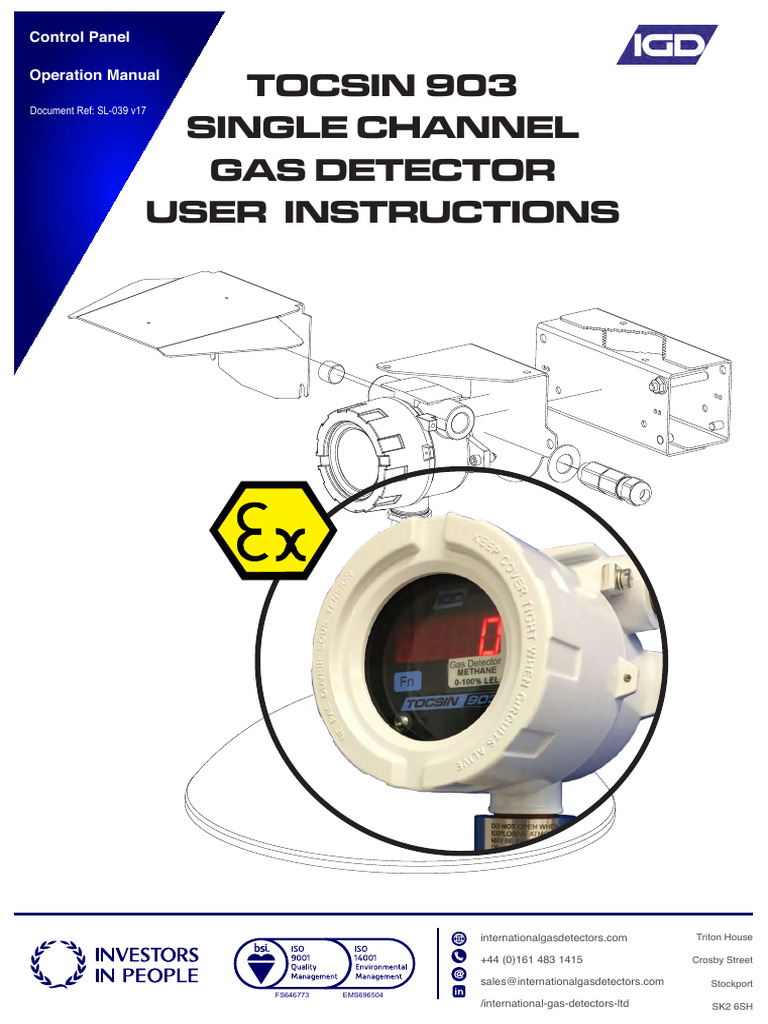 SL 039 Tocsin 903 Manual | PDF | Sensor | Calibration