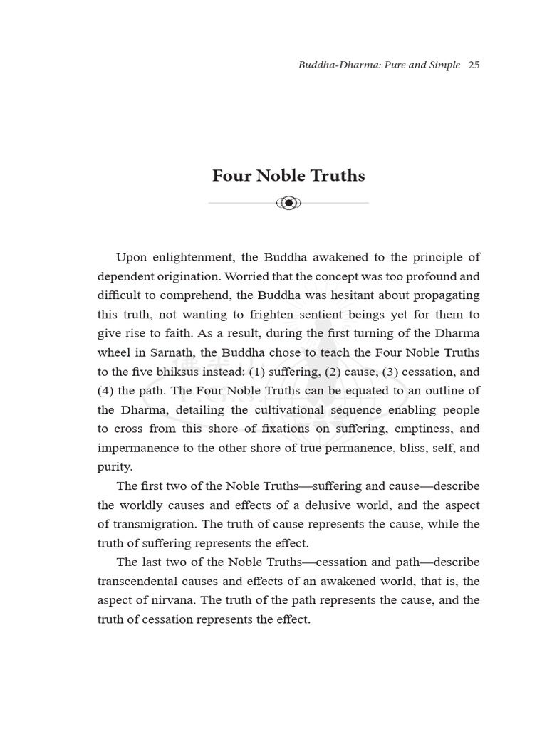Understanding the Four Noble Truths | PDF | Noble Eightfold Path ...