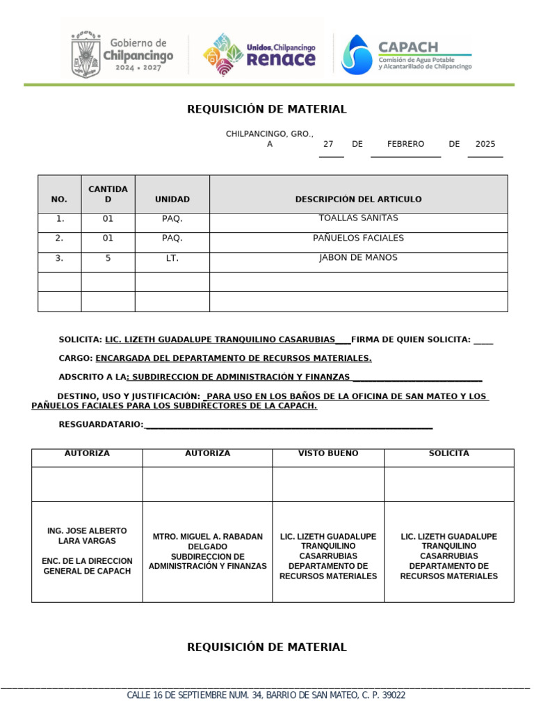 REQUISICIONES 2024 | PDF