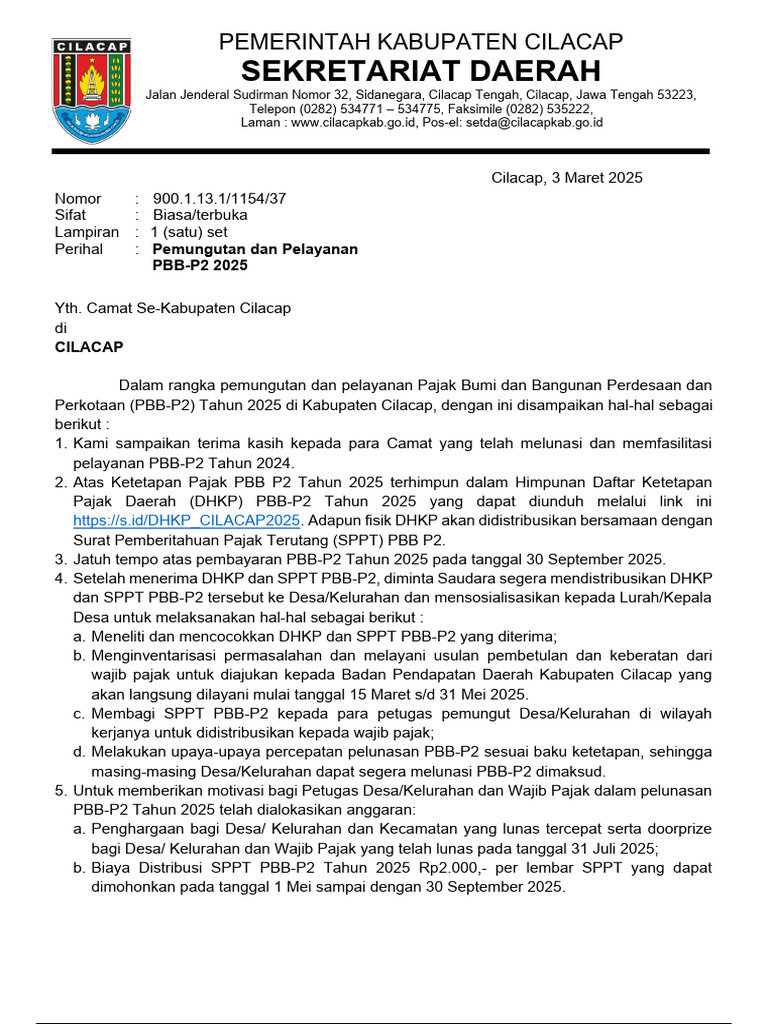 20250303191751surat Pelayanan PBB 2025 Srikandi | PDF