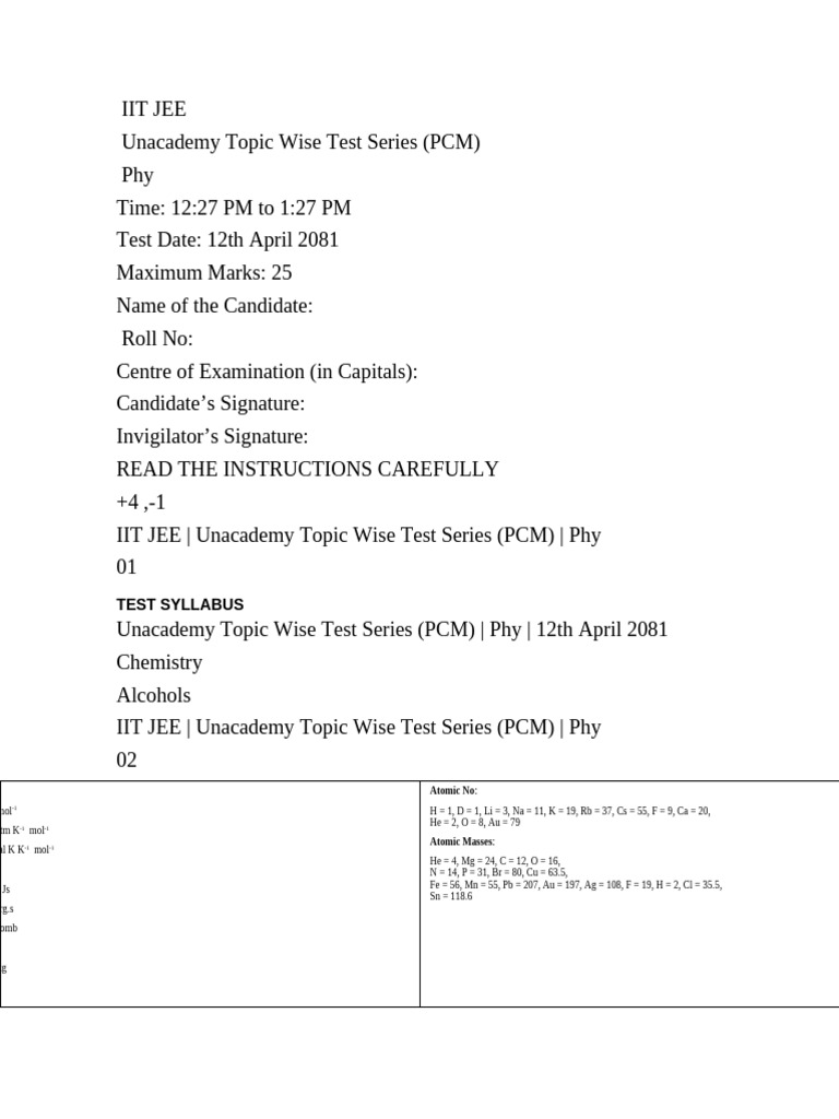 IIT Phy (Solutions added) (1) (2) | PDF | Capacitor | Capacitance